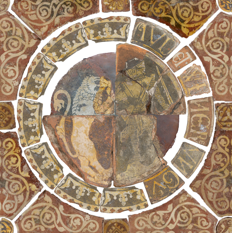 Lion and Standing Knight